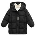 Boy Winter Coat Kids Puffer Jacket with Pocket Zipper Hooded Coat Solid Color Long Sleeve Boys ...