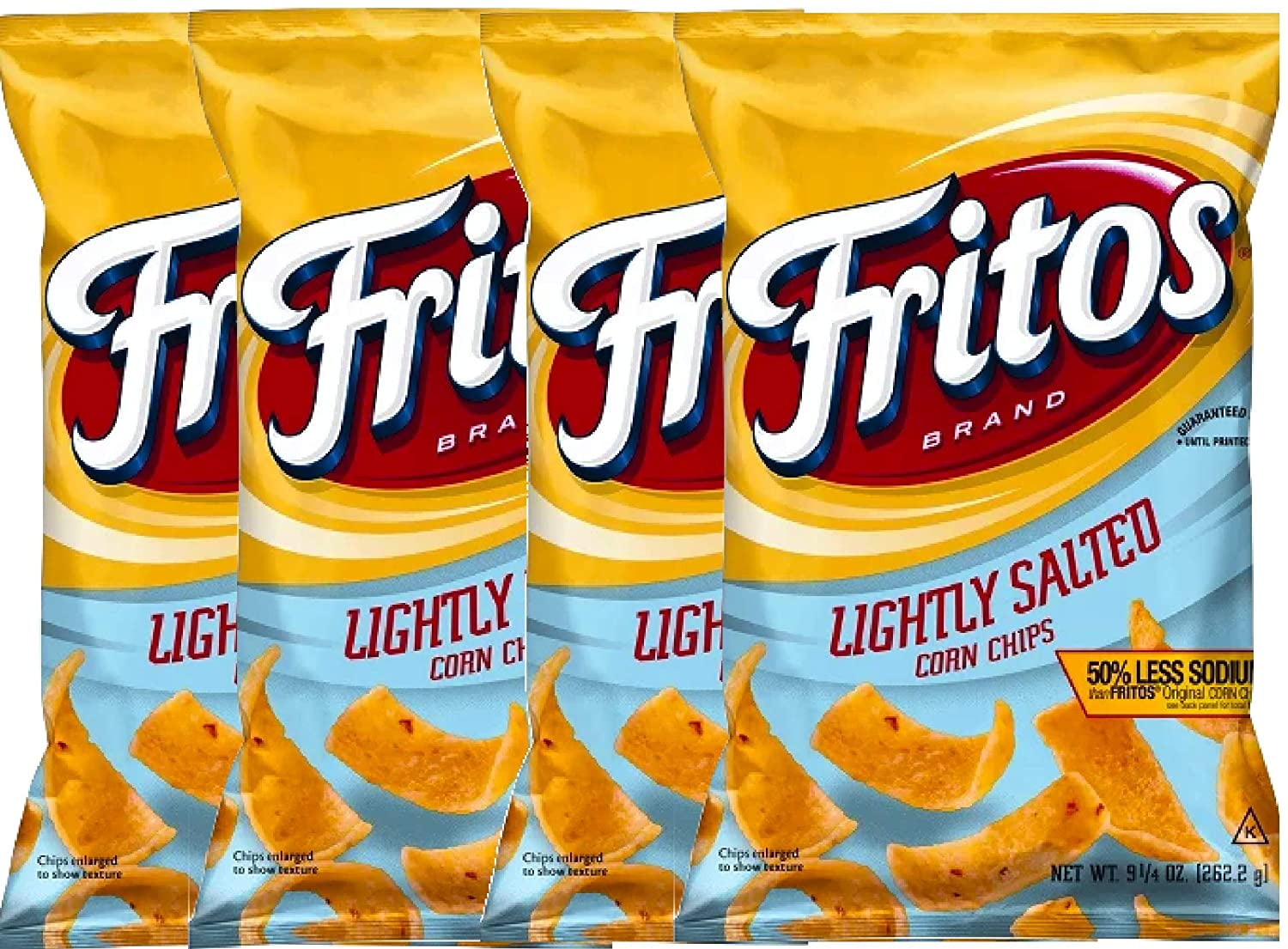 Fritos Lightly Salted Corn Chips 50% Less Sodium, 9.25 oz. (Pack of 4 ...