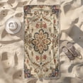 1Pc retro style soft towel is suitable for beach, traditional flower ...