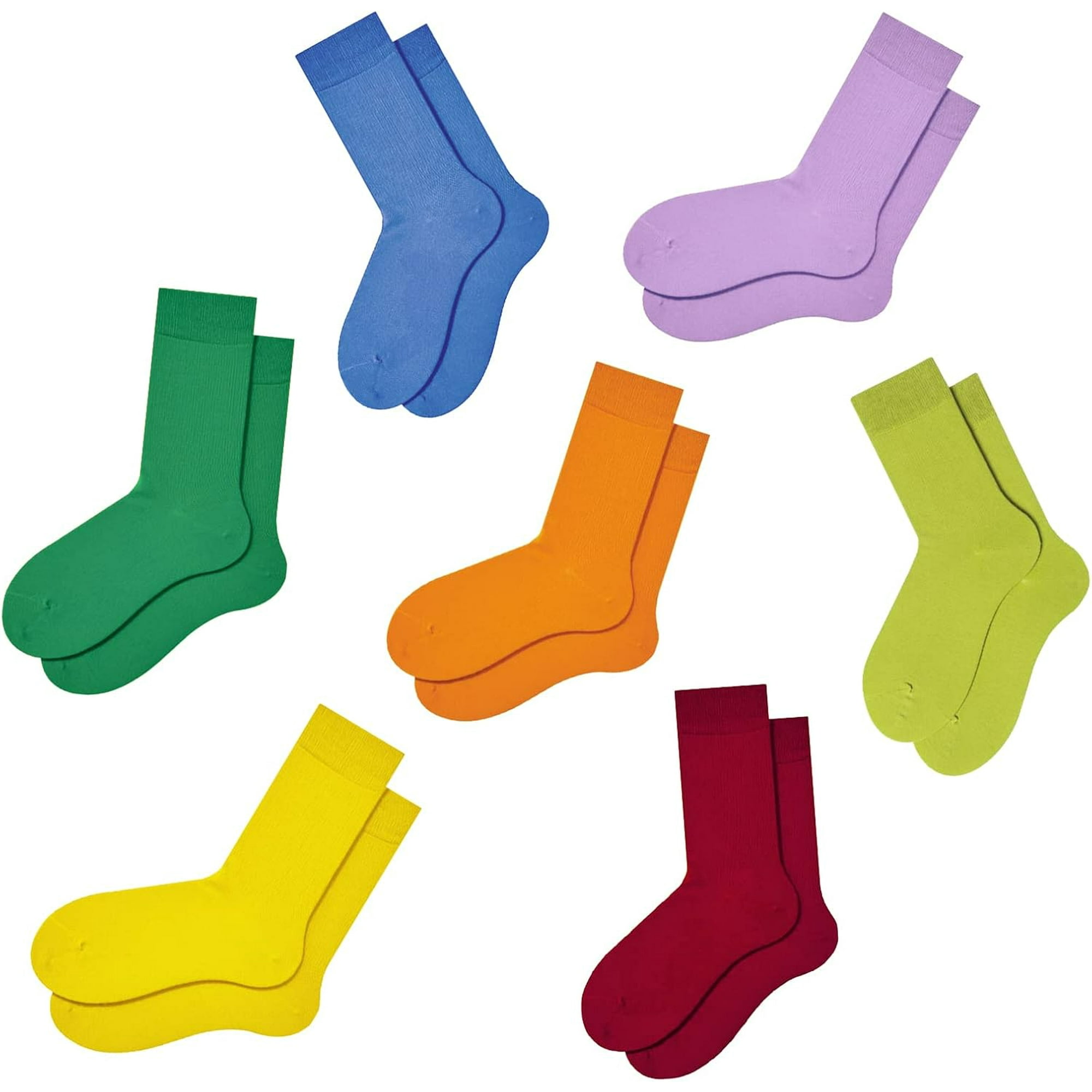 Click here for Rwrealm Solid Multi-Color Crew Socks For Women Cot... prices