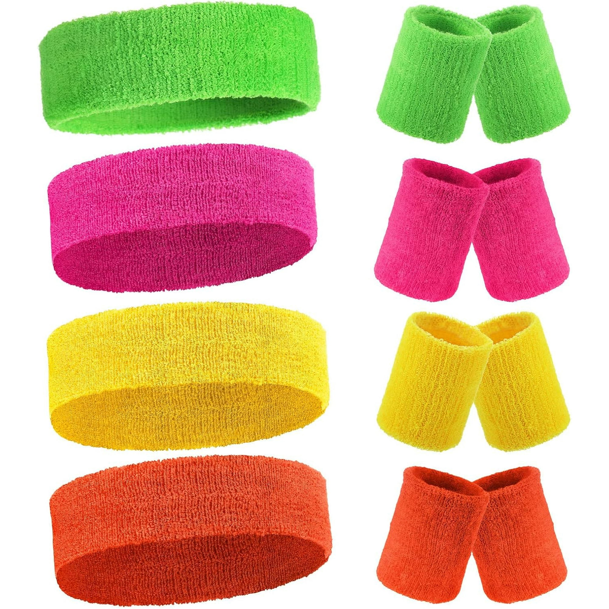 Click here for Bindamon 8 Sets 80s 90s Neon Sweatbands Wrist Swea... prices