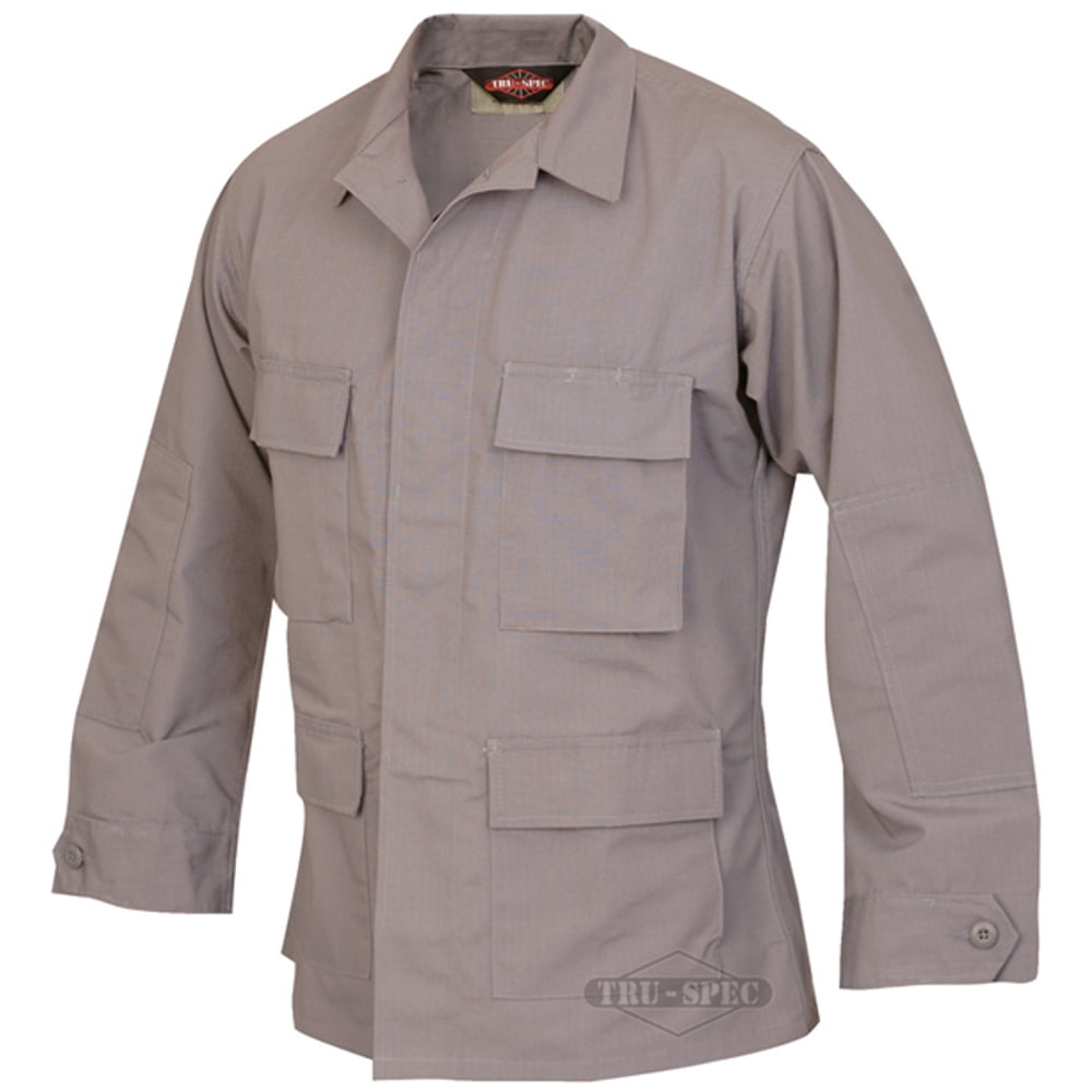 Tru-Spec 1301 Mens BDU Coat, Tactical Combat Uniform Shirt, Gray ...