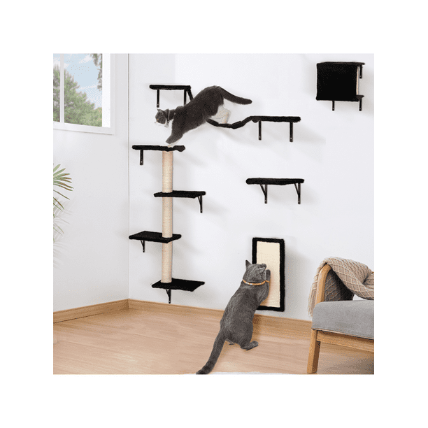 Cat Wall Shelves Wall Mounted Cat Climber Set Of 5 Floating Cat