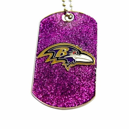 NFL Baltimore Ravens Sports Team Logo Dog Fan Tag Glitter Necklace ...