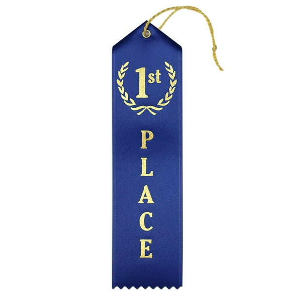 RibbonsNow 1st Place Award Ribbons - 25 Blue Ribbons with Card & String ...
