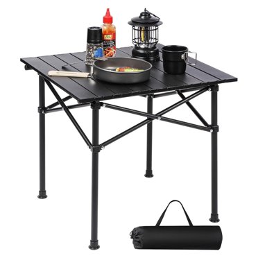Portable Folding Metal Wood BBQ Camping Table 47.2x23.6x17.7in for ...
