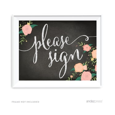 Please Help Yourself Floral Roses Wedding Party Signs - Walmart.com