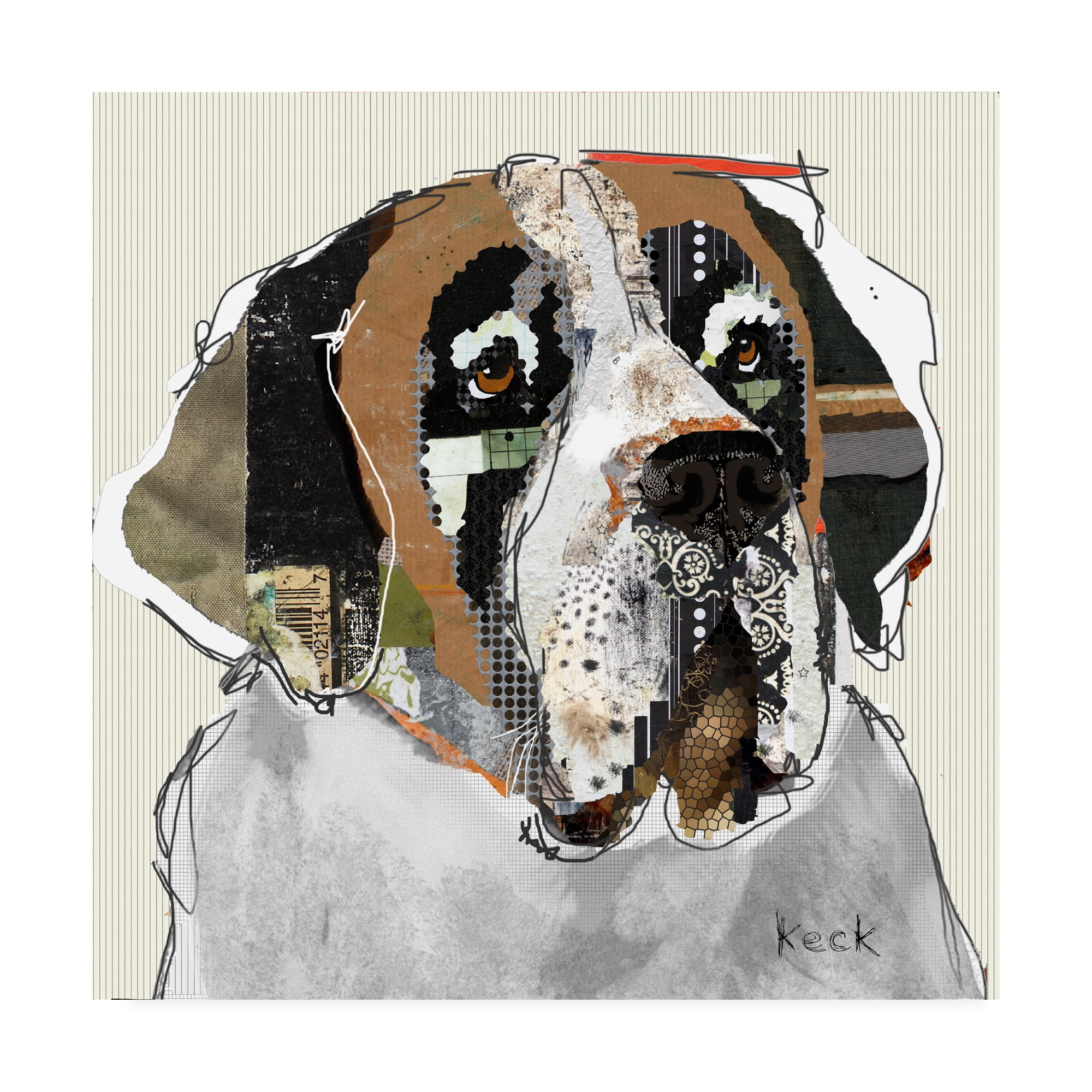 Trademark Fine Art 'Saint Bernard Abstract' Canvas Art by Michel Keck ...