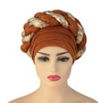 FADAACAI Turban Hats for Women Women Beading Braid Hat Muslim Ruffle ...