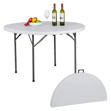 MoNiBloom 10 Pieces 5Ft Round Plastic Folding Table, Heavy Duty Indoor ...