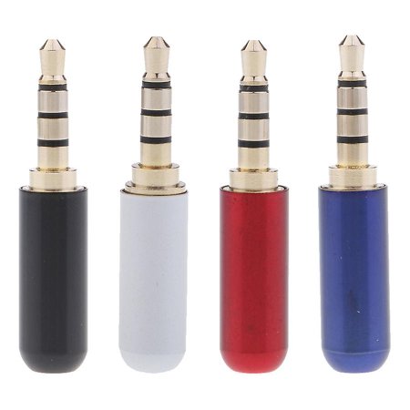 FanShow 3.5mm 1/8 Inch 4 Pole A/v Male Connector,4 Stage Headphone ...