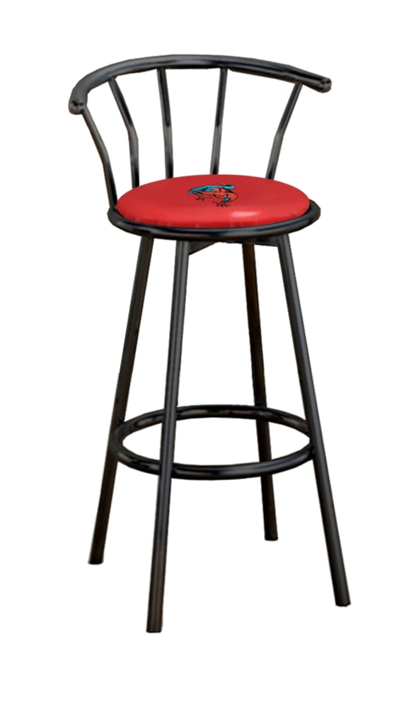 The Furniture King Bar Stool 29" Tall Black Metal Finish with a Comic ...