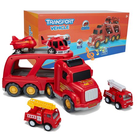 Transport Car Carrier Truck Toy, 5 in 1 Transport Vehicle Carrier Car ...