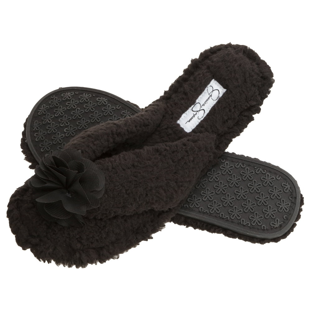 Jessica Simpson - Jessica Simpson Women's Fluffy Pom Thong House Slide ...
