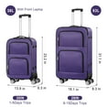 Soft-sided Fabric Luggage Roller Luggage Lightweight 20" Purple ...