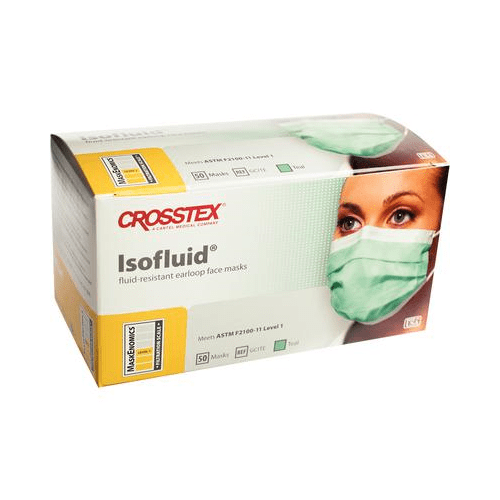 Crosstex GCITE Isofluid Earloop ASTM Level 2 Face Masks Fluid Resistant ...