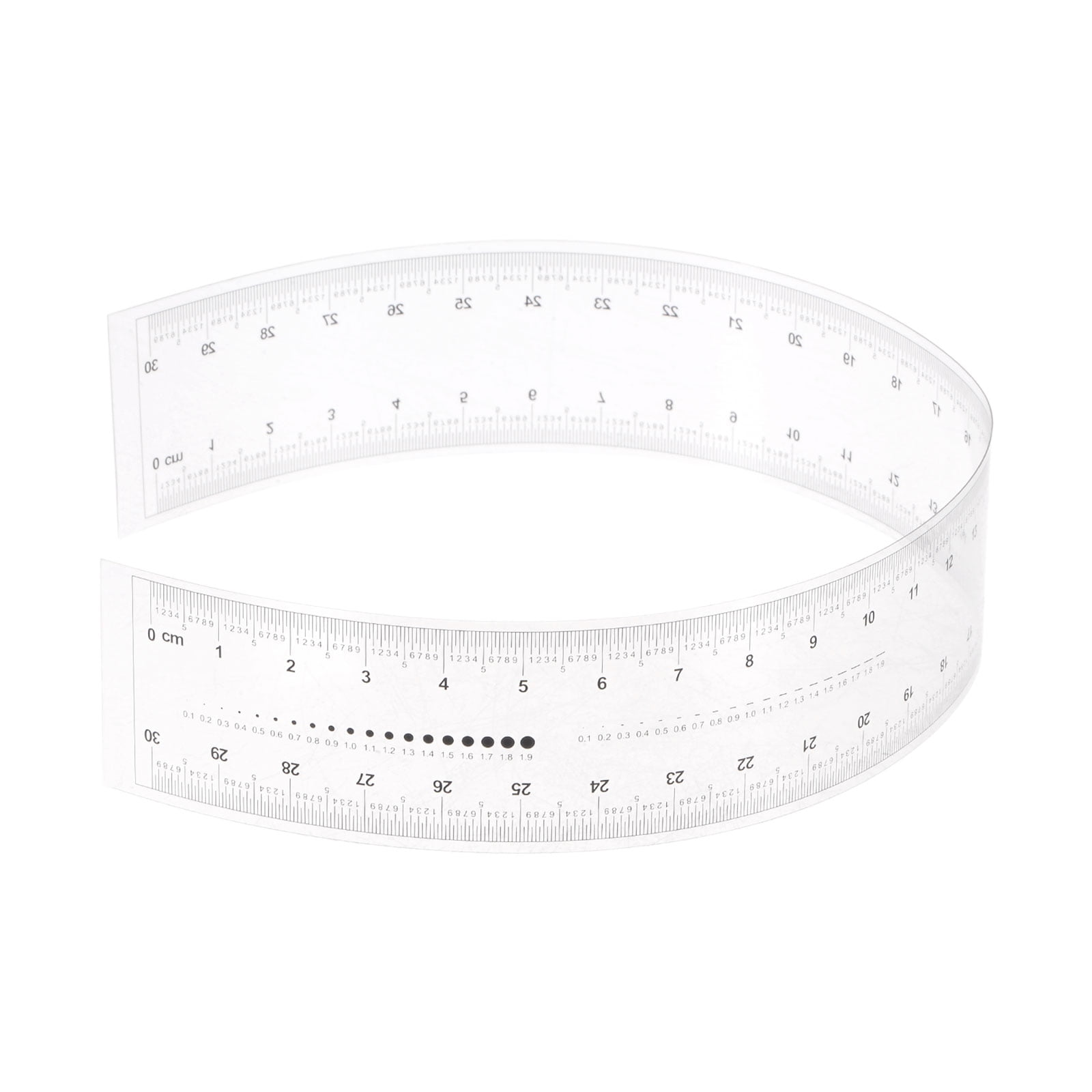 Flexible Ruler 12 Inch 0.5mm Scale PET Plastic Covered Thickened Film ...