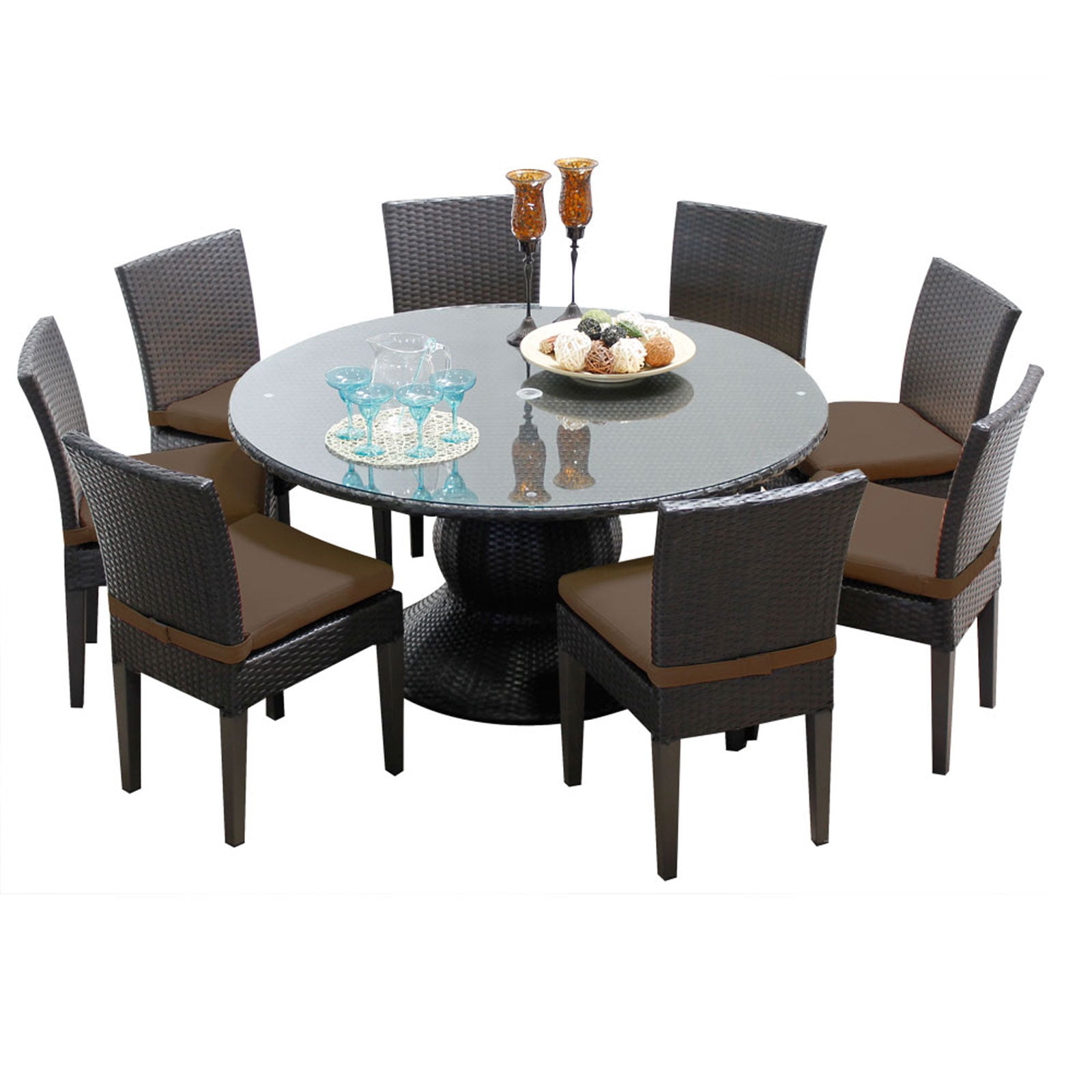 Pluto 60 Inch Outdoor Patio Dining Table With 8 Chairs - Walmart.com