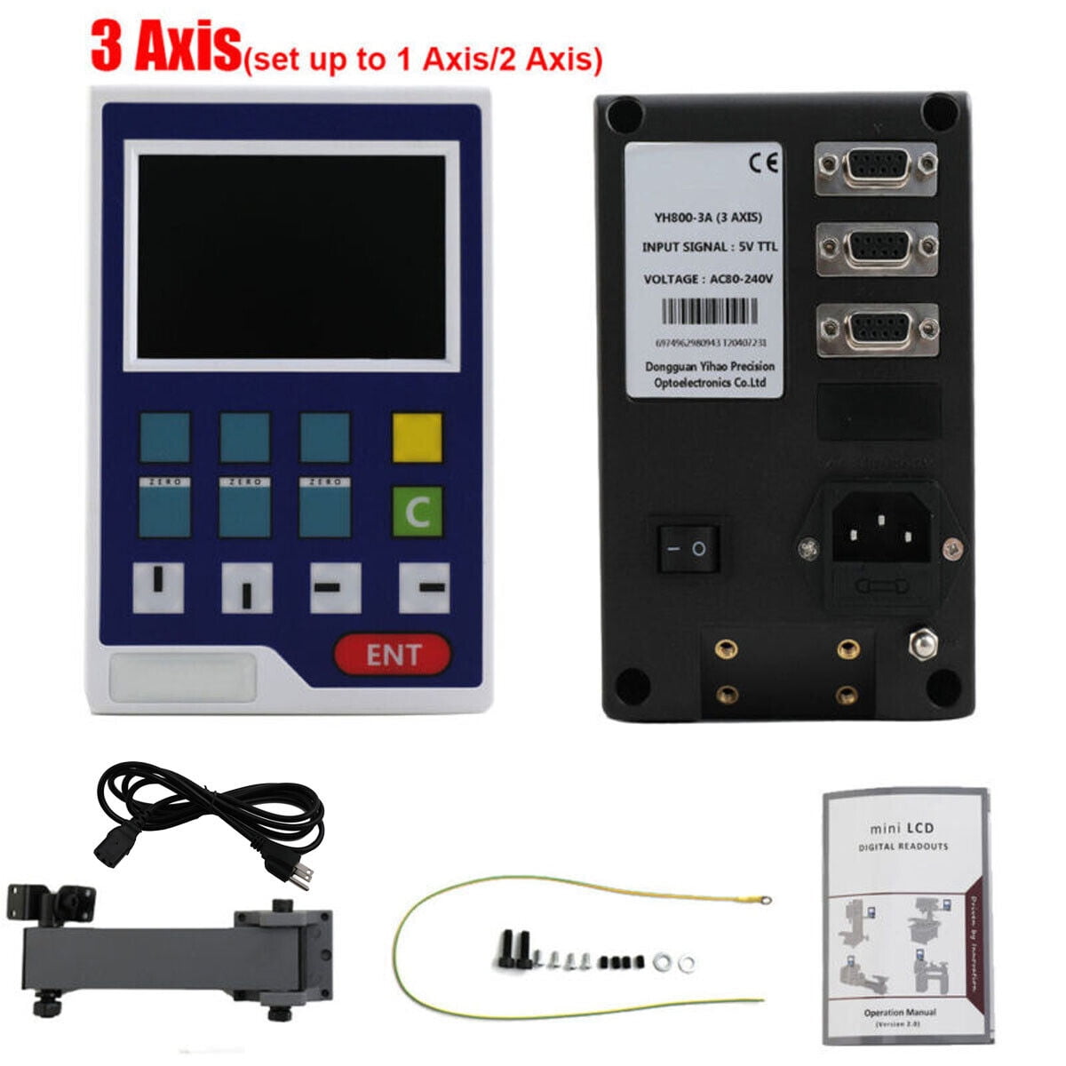 DRO Digital Readout LCD Display for 1/2/3 Axis Mini Lathe CNC Milling ...