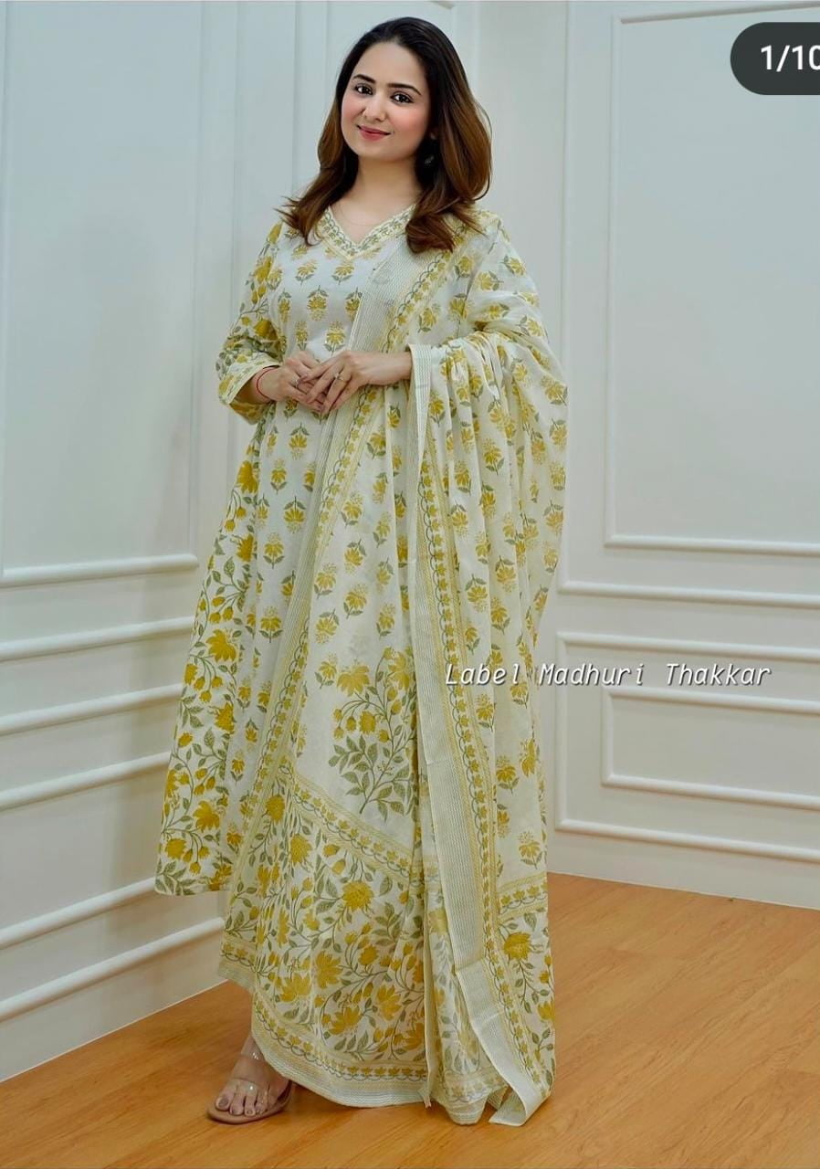 Aizza Trends Women's Cotton Febric Kurti Afghani Pant With Dupatta Set Size XL - Walmart.com