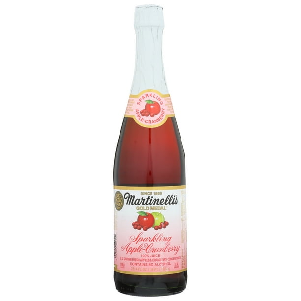 Martinellis Sparkling Apple Cranberry Juice 254 Fl Oz Bottle