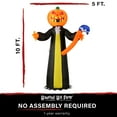 Haunted Hill Farm 10-Ft. Inflatable Halloween Jack-O-Lantern Reaper LED ...