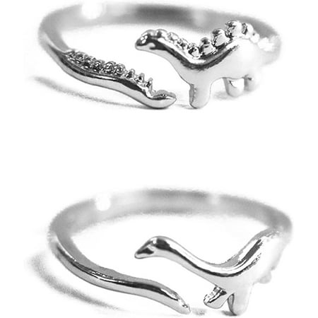 Junmo 2/4/6Pcs Dinosaur Rings Set Cute Tanystropheus Stegosaurus ...