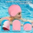 Silicone Swim Cap for Long Hair Women & Men, 3D Ear Protection ...