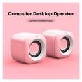 USB Wired Computer Speakers Pink Laptop Speaker Subwoofer Deep Bass ...