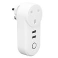 Smart Wifi Plug Dual Usb Plug Smart Outlet Wireless App Voice Control Timer Socket Uk Plug 100