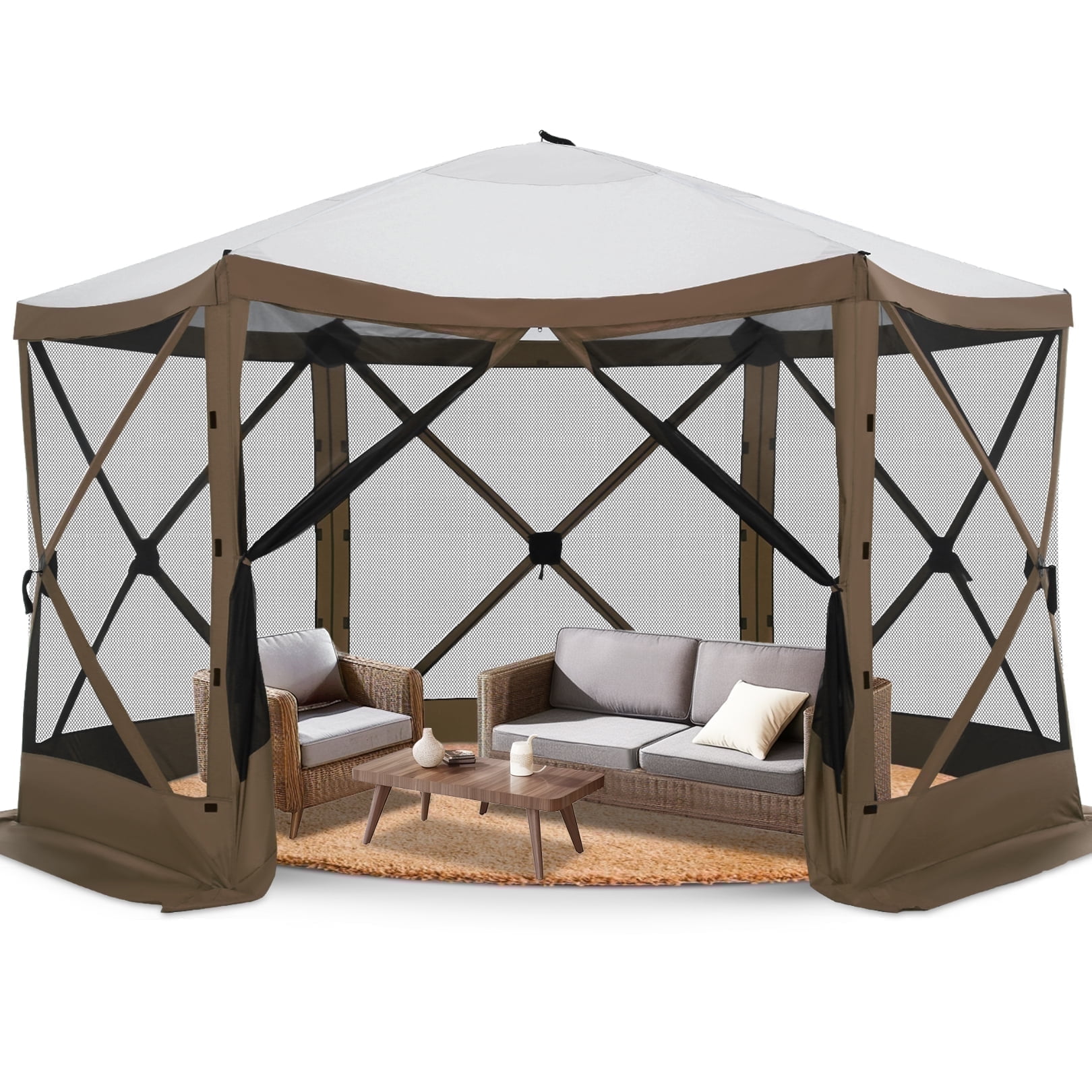 Click here for Sanopy 12x12 Pop-Up Gazebo With 6 Sides Mosquito N... prices