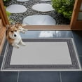 Gray Geometric 2x3 Door Mat Rug, Black Greek Key Design Abstract Modern ...