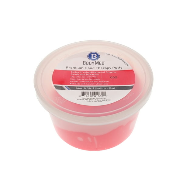 BodyMed Premium Hand Therapy Putty, Red, 16 Oz., Medium, Strengthening ...
