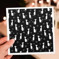 3drose, Cute Black and White Cat and Curly Cue Pattern, 6 Greeting ...