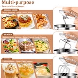 LINKChef Stand Mixer, 5.3QT 800W, 6+P Speeds, Tilt-Head, Peach, with ...