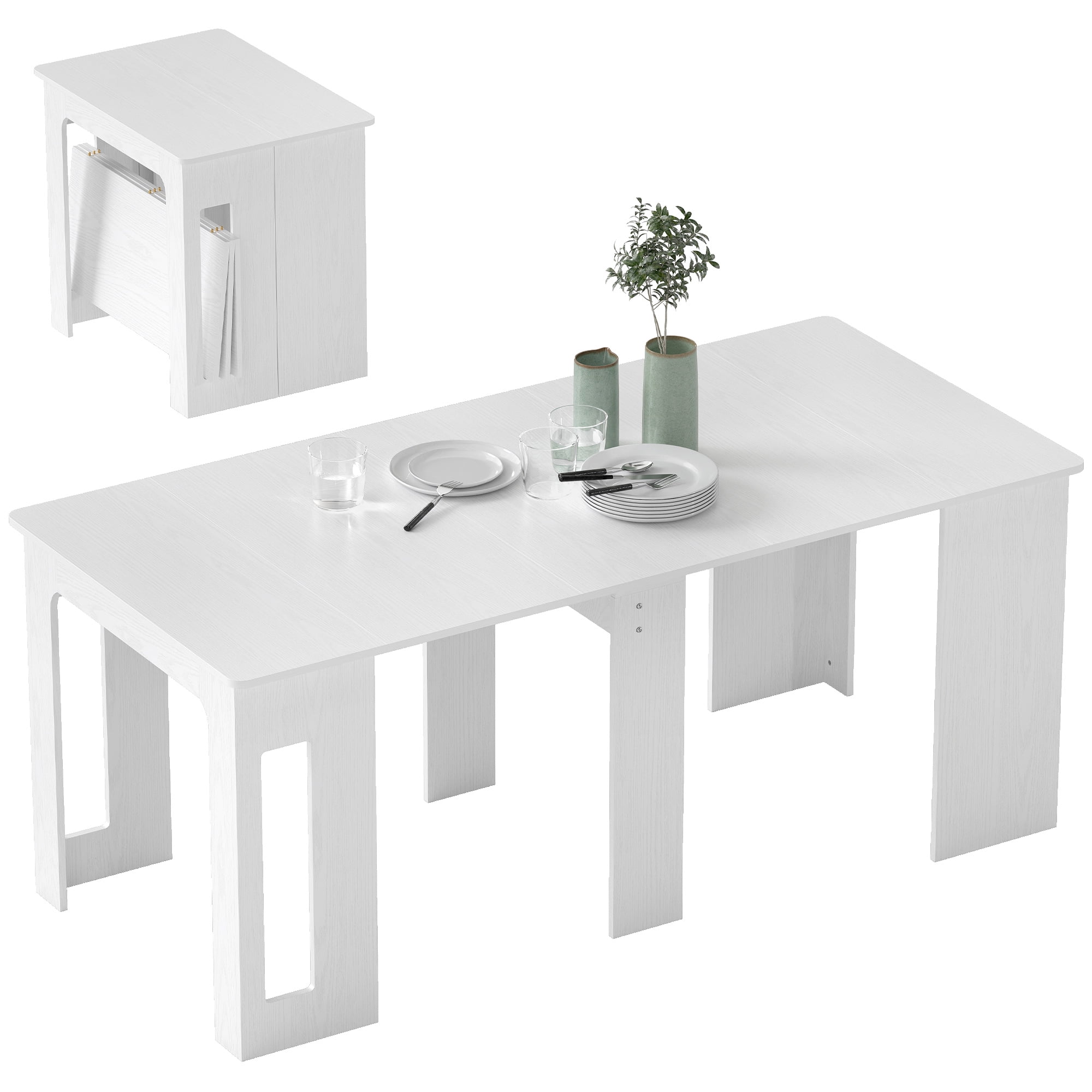 Click here for Homcom Foldable Table  Extendable Dining Table Sea... prices