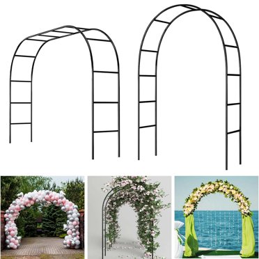 JOPESO Black Cast Iron Garden Arch Arbor Trellis, 7.87x4.59x1.25FT ...