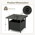 Costway Rattan Wicker Steel Side Table Outdoor Furniture Deck Garden Patio Pool Black