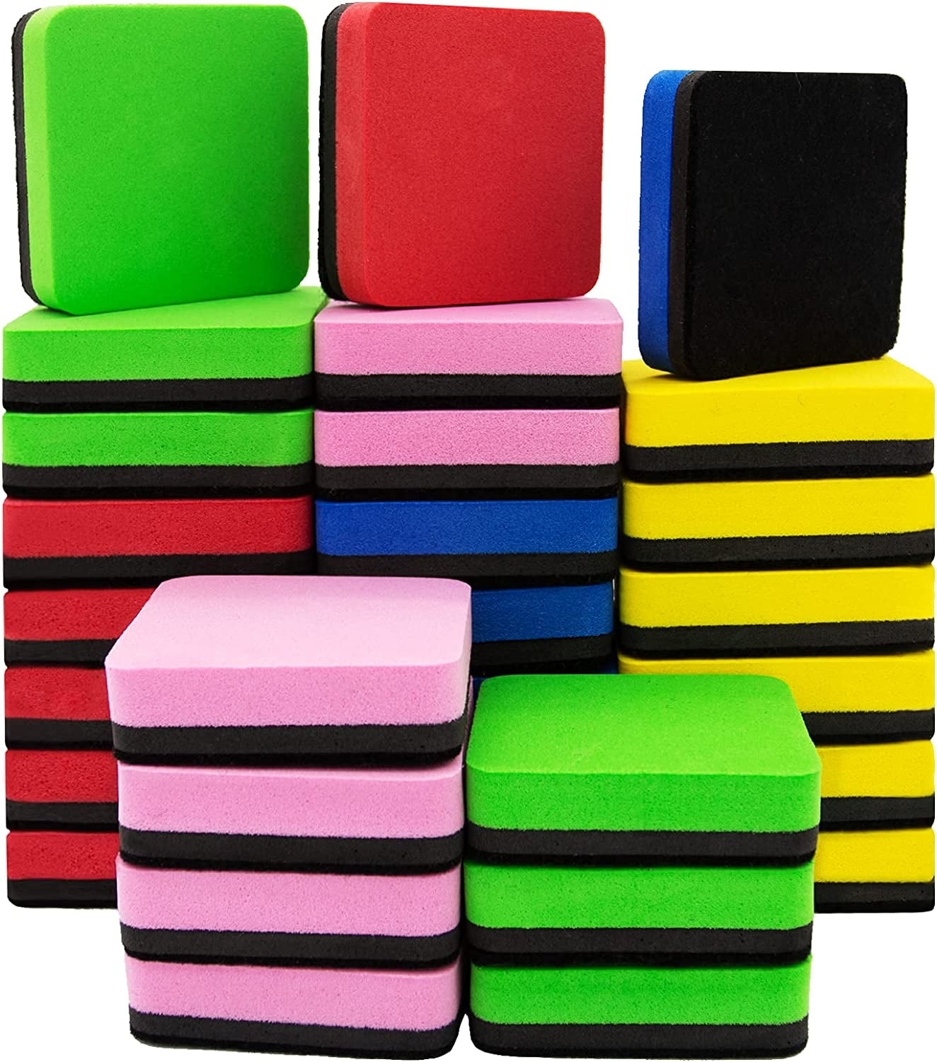OWLKELA 30 Pack Dry Eraser Erasers, Washable and Reusable, Whiteboard ...