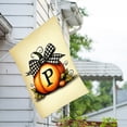 America Forever Fall Pumpkin Monogram Letter P House Flag 28 x 40 Inch ...