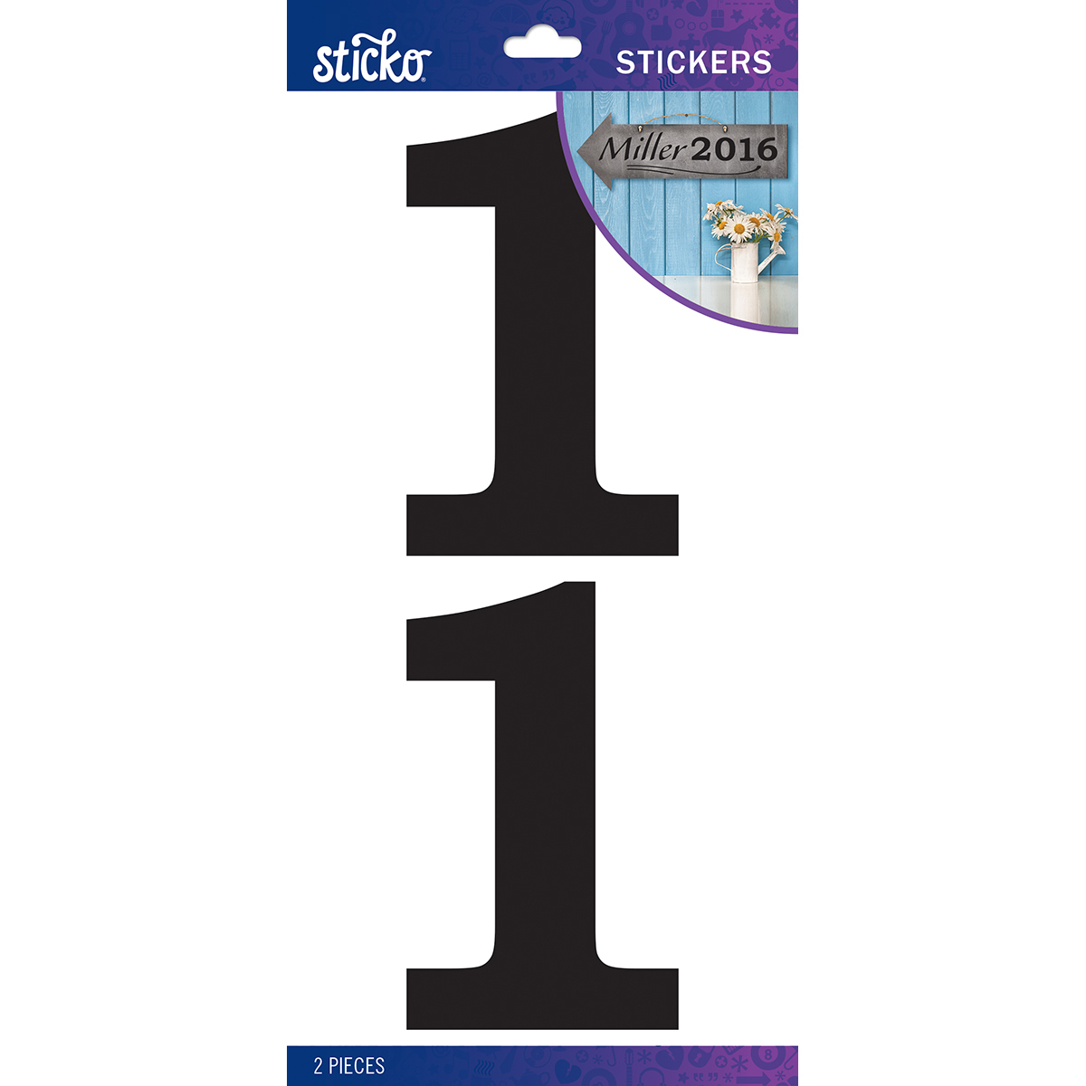 Sticko Basic Black Number Stickers-1 - Walmart.com