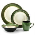 Elama Grand Jade 16 Piece Stoneware Dinnerware Set - Walmart.com