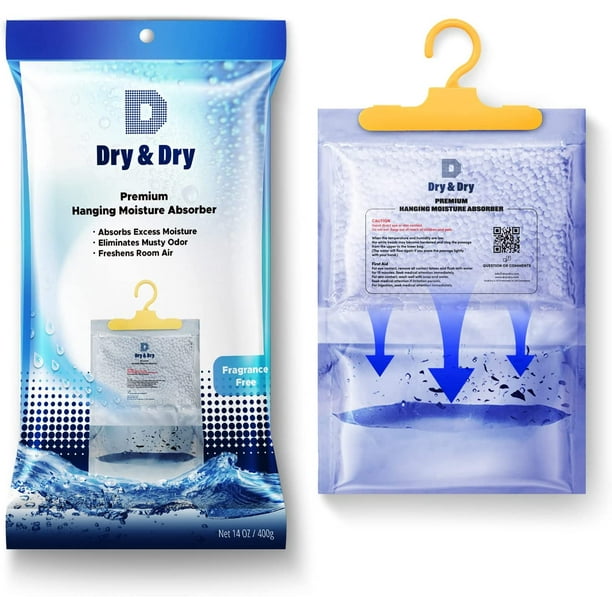 [3 pack][Net 7 Oz/Pack] "Dry & Dry" Premium Hanging Moisture Absorber ...