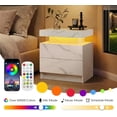 Howcool Night Stand Set 2 LED Nightstand with 2 Drawers Bedside Table ...