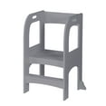 Gray Toddler Standing Tower Step Stool Safe Non Slip Kids Kitchen ...