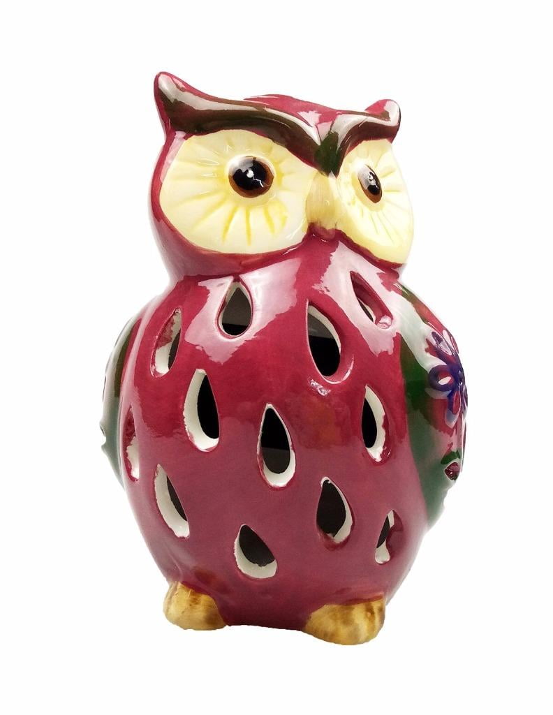 Lightahead® Solar Owl Light Ceramic Owl Powered by Solar LED Light for ...