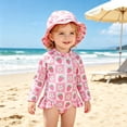 Baby Girls Long Sleeve Rash Guard Swimsuit with Hat – UPF 50+ One Piece ...