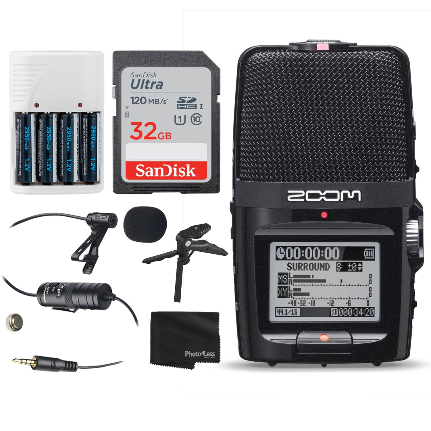 Zoom H2n 2-Input / 4-Track Portable Handy Recorder with Onboard 5-Mic ...