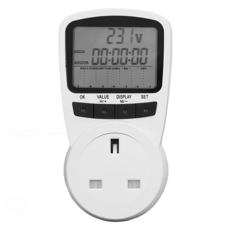 Electricity Usage Monitor, Plug In Power Meter UK Plug 220-250V For ...