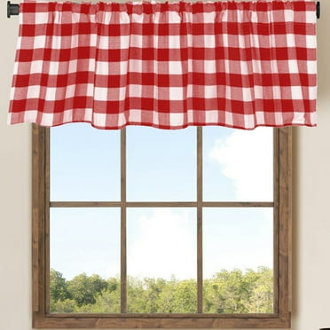 under $5 Usloyux Buffalo Check Plaid Window Valances White and Black ...
